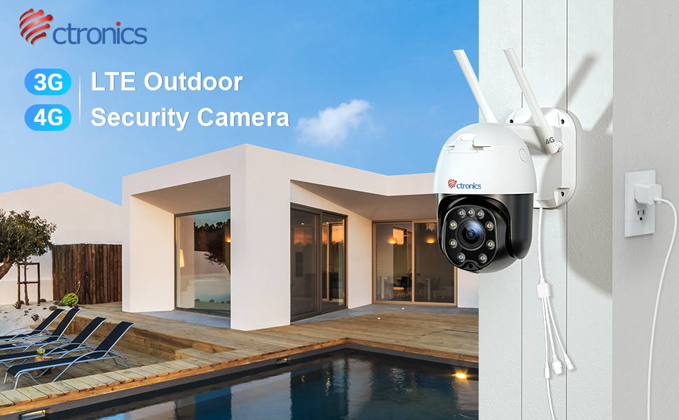 5X Optical Zoom 3G/4G LTE Outdoor Surveillance Camera by Ctronics with SIM Card – uk.ctronics